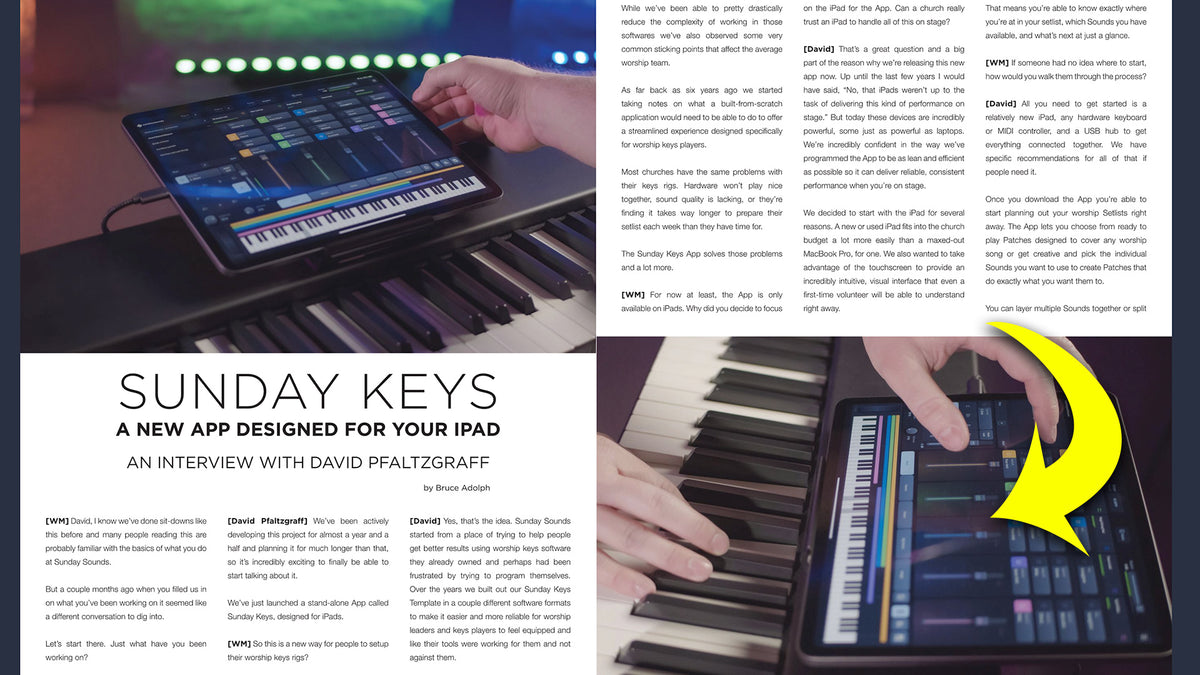The Sunday Keys App - Interview w/ Worship Musician Magazine – Sunday ...